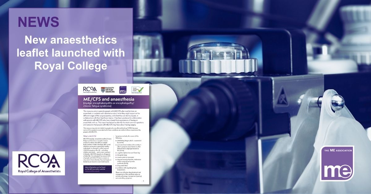 Royal College of Anaesthetists launch new leaflet on ME/CFS at ...
